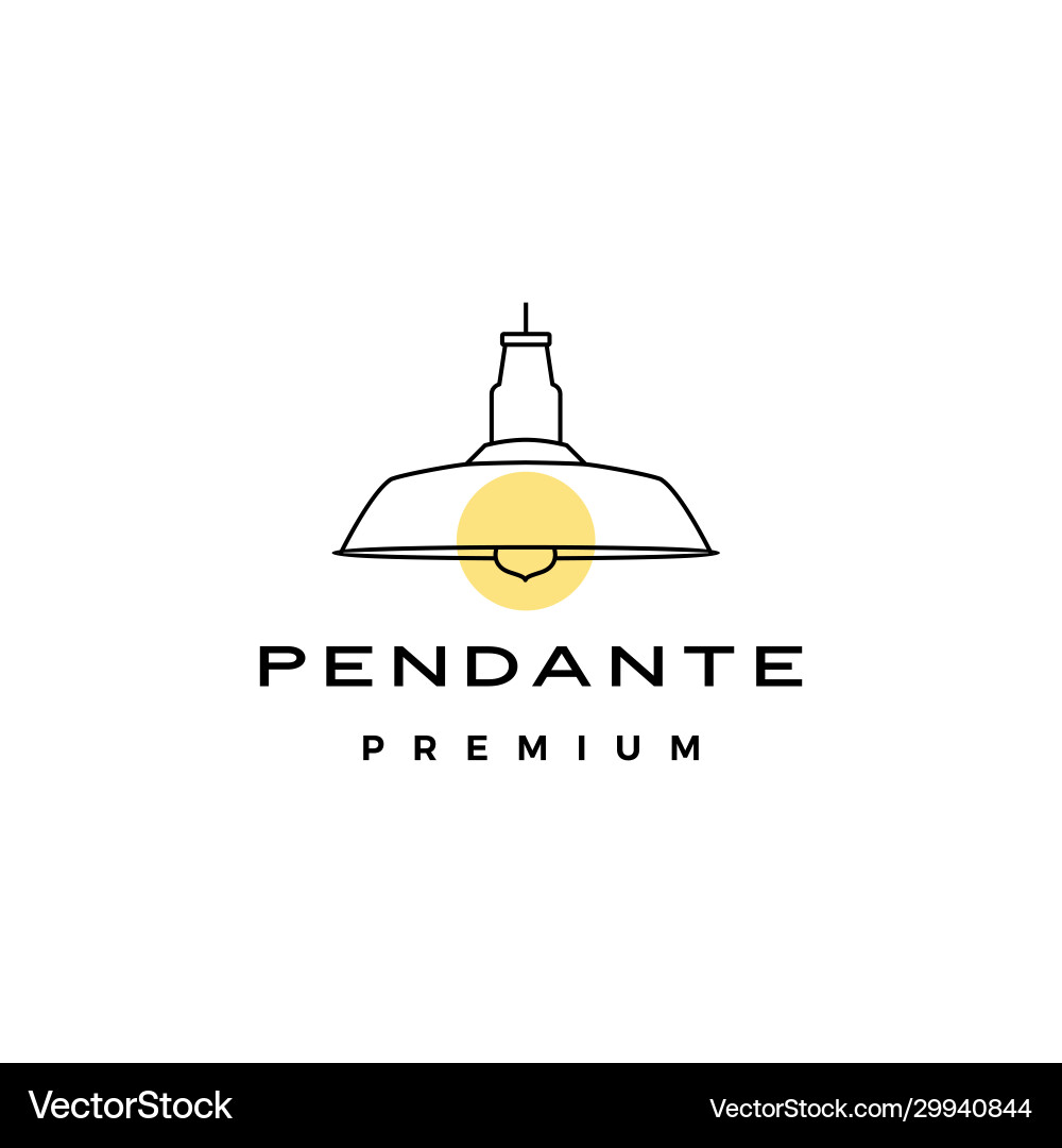 Industrial pendant hanging light interior logo Vector Image