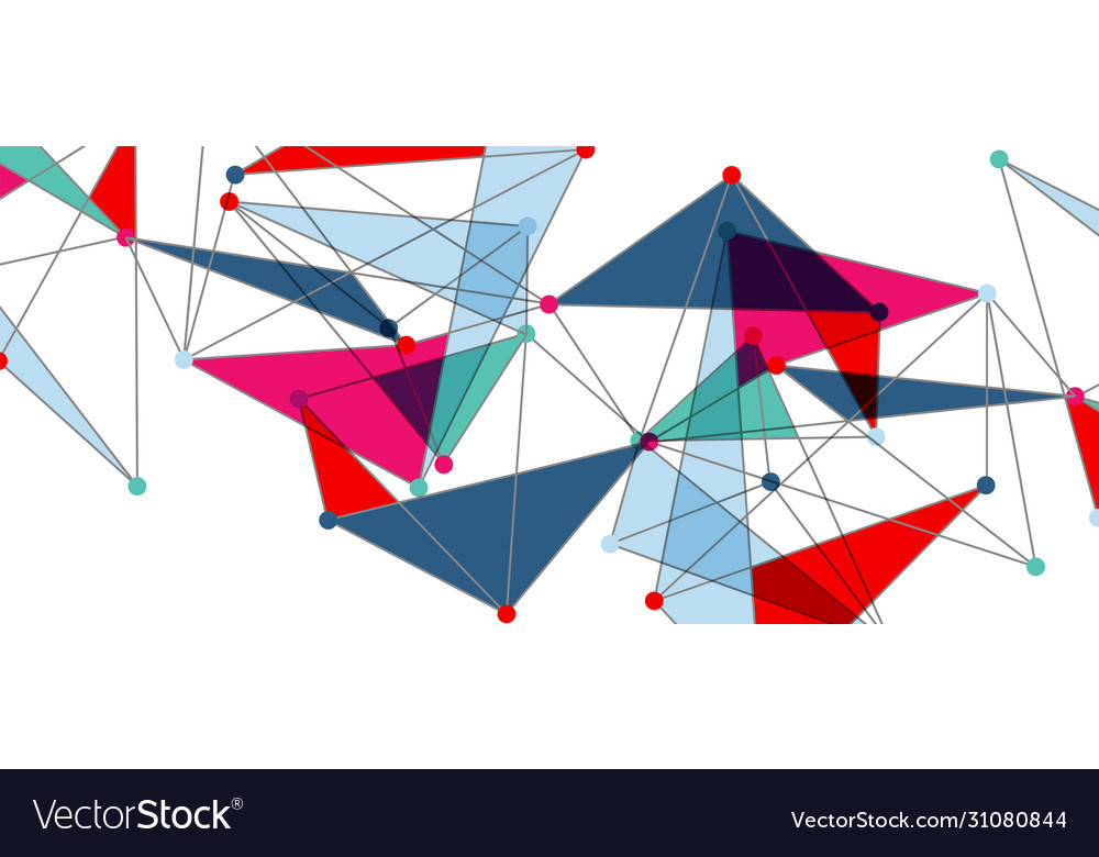 Line points connections triangular technology Vector Image