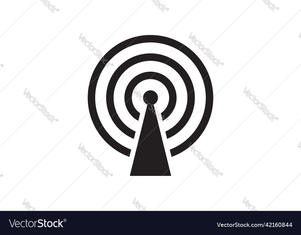 Radio Tower Antenna Icon Wireless Station Signal Vector Image