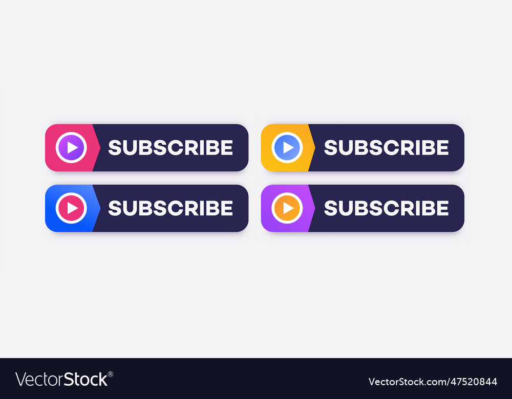 Subscribe button set Royalty Free Vector Image