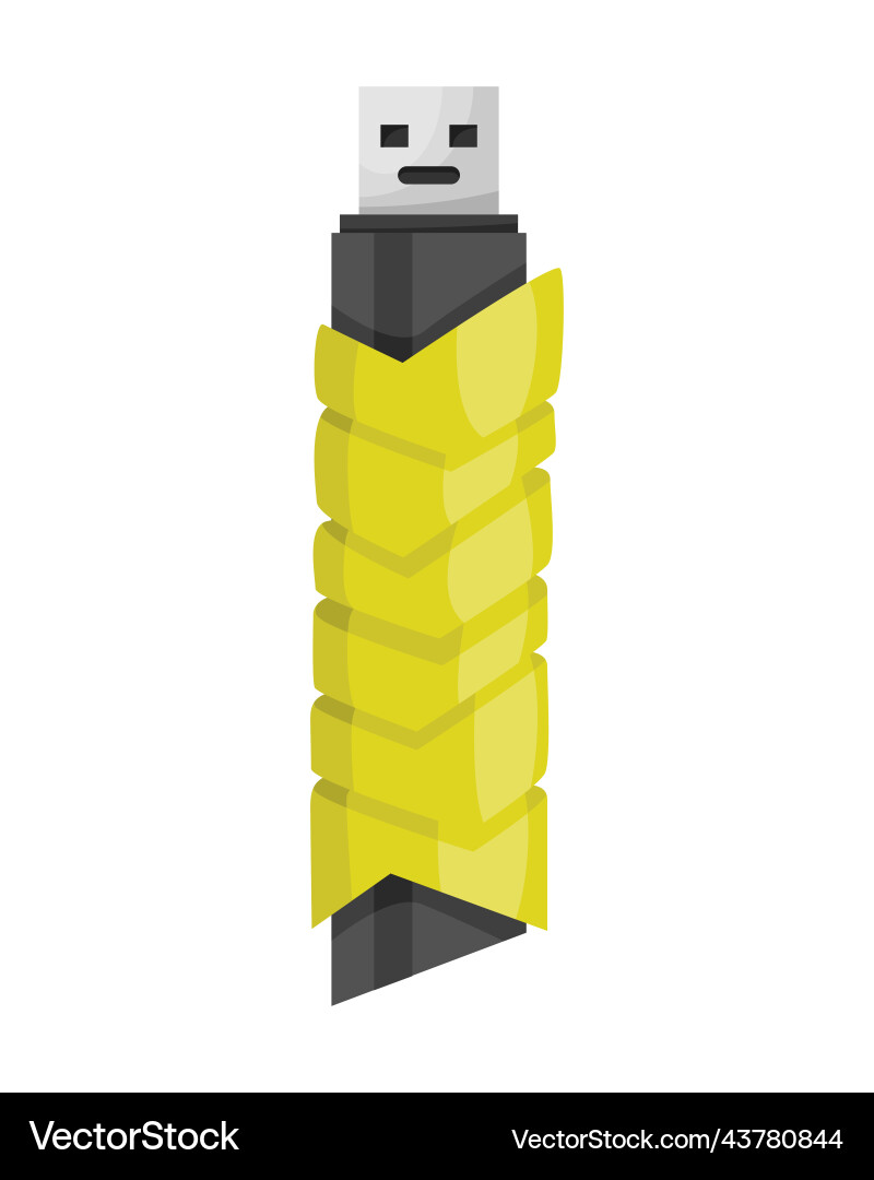 Usb flash drive icon cartoon symbol colored Vector Image