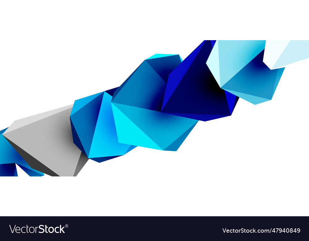 3d low poly triangle design elements Royalty Free Vector