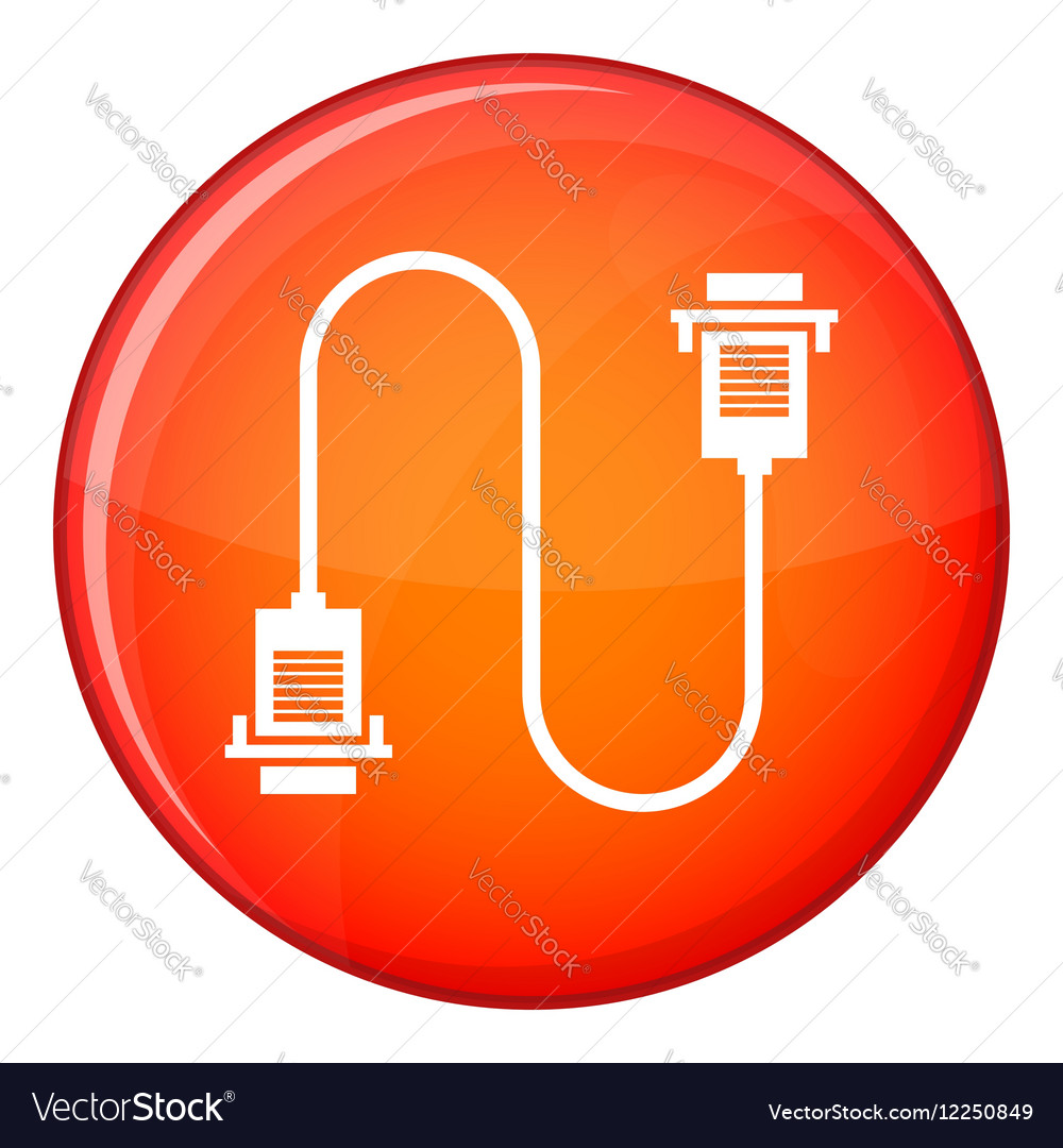 Cable wire computer icon flat style Royalty Free Vector Cable wire computer icon flat style Royalty Free Vector