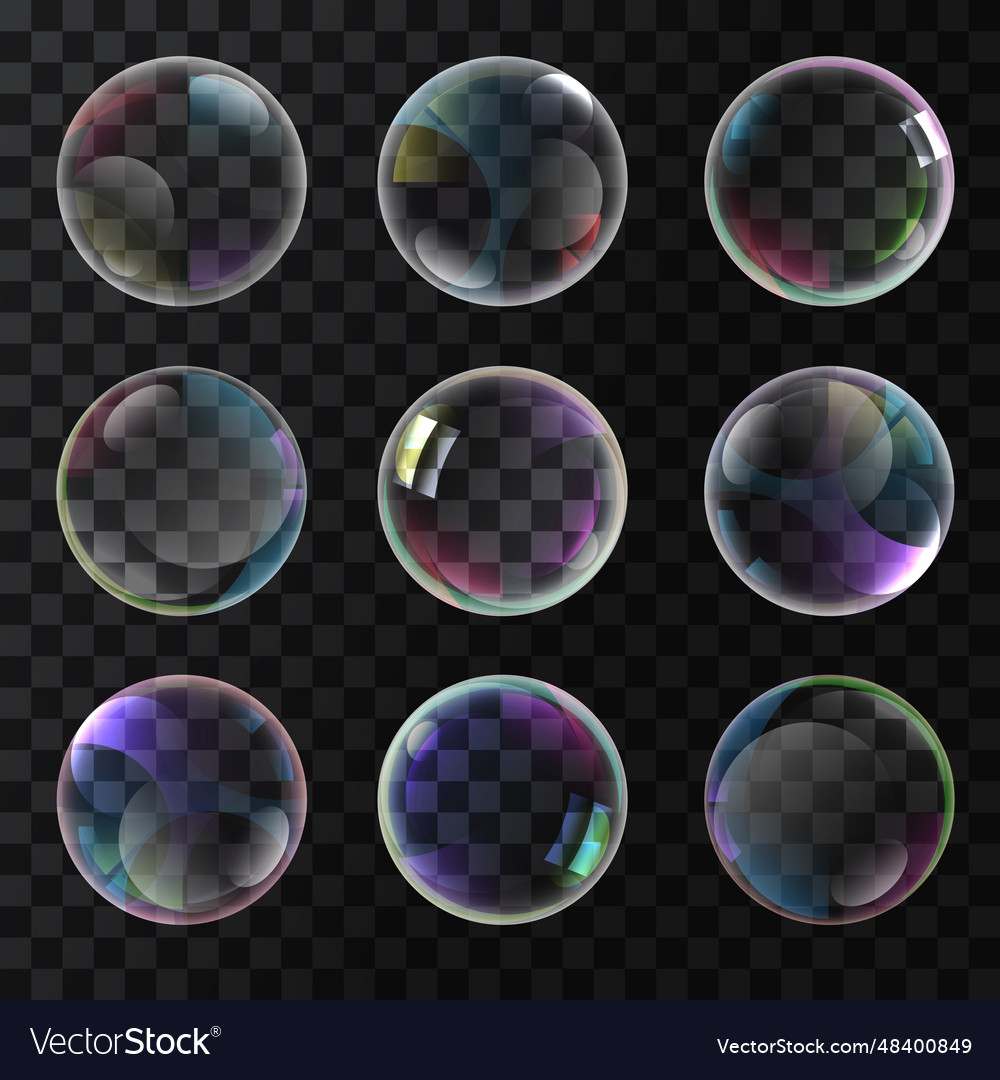 Colorful soap bubbles Royalty Free Vector Image
