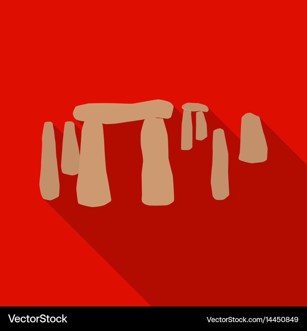 English stone monument icon in flat style isolated