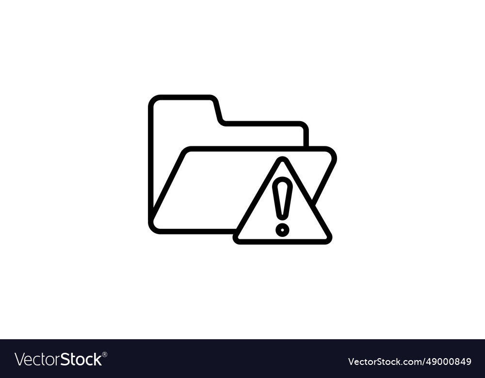 Folder error icon with exclamation mark Royalty Free Vector