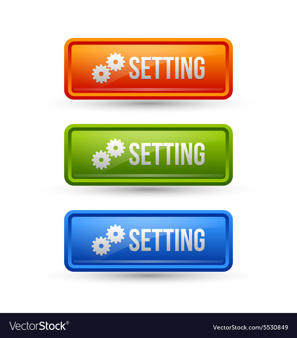 Glossy setting buttons Royalty Free Vector Image