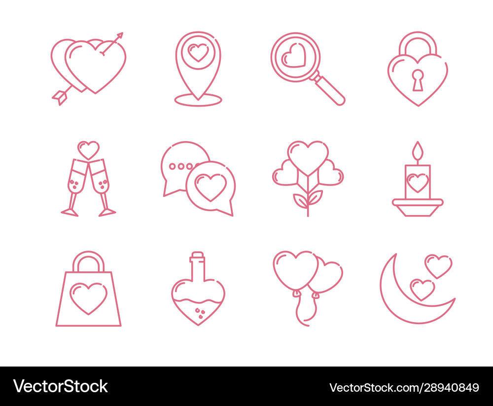 Isolated love icon set design Royalty Free Vector Image