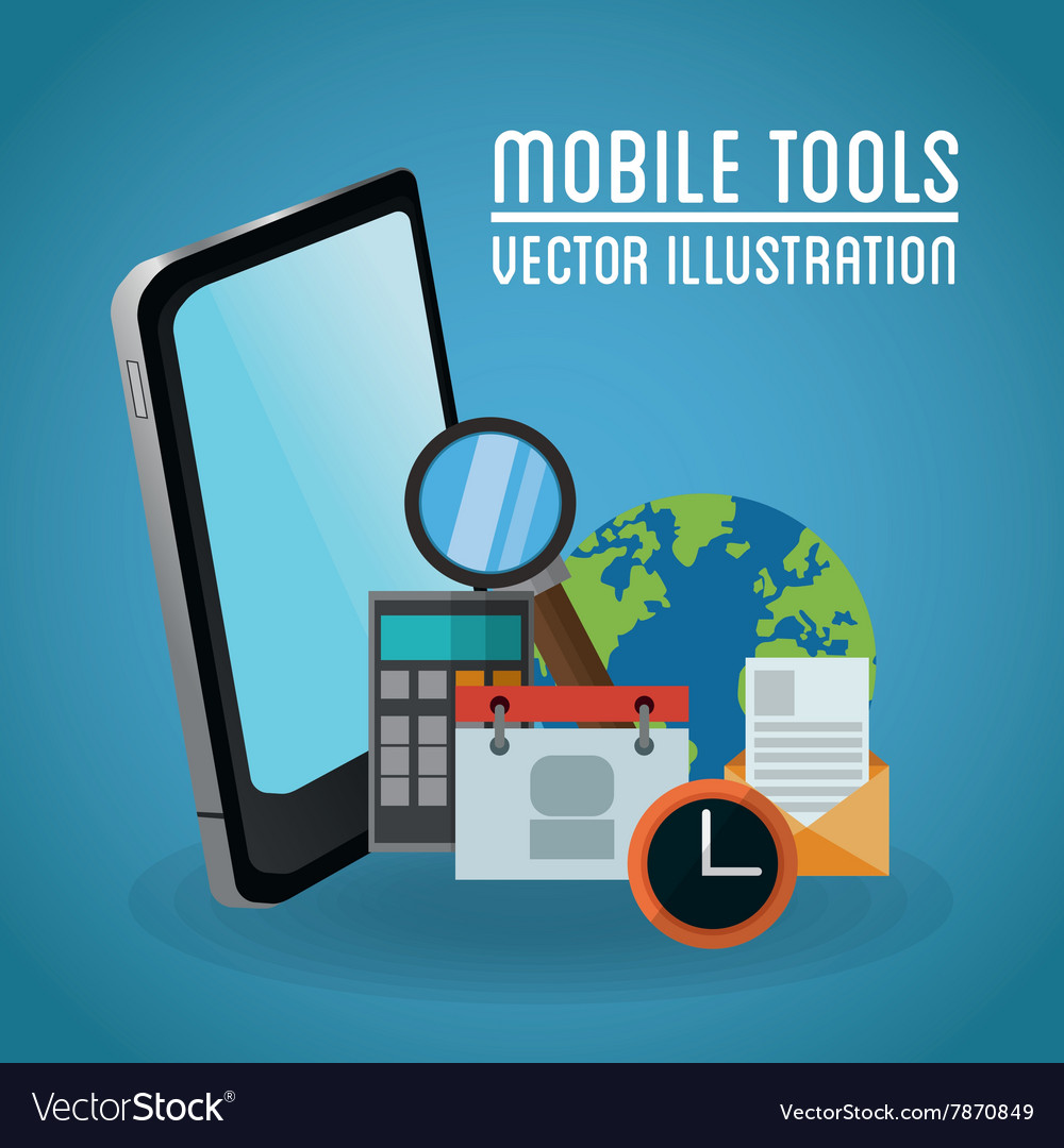 Mobile tools design Royalty Free Vector Image - VectorStock