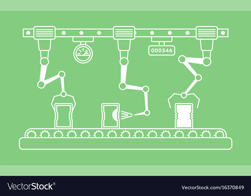 Thin line style assembly Royalty Free Vector Image