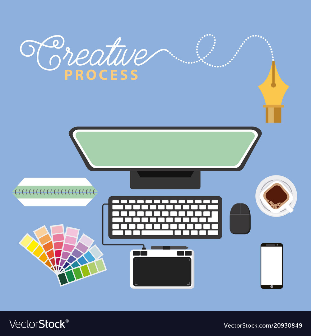 Working process tools Royalty Free Vector Image