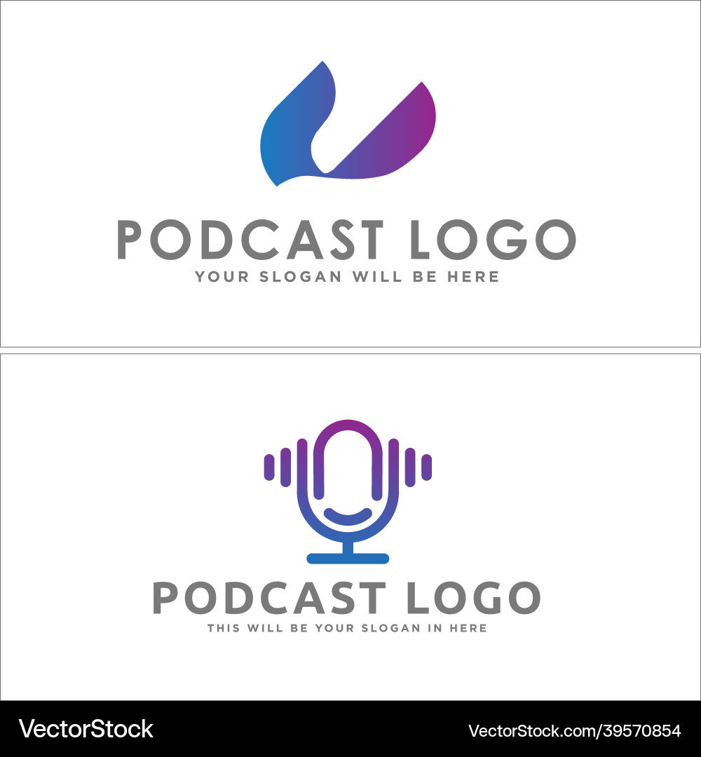 Modern podcast voice logo design Royalty Free Vector Image