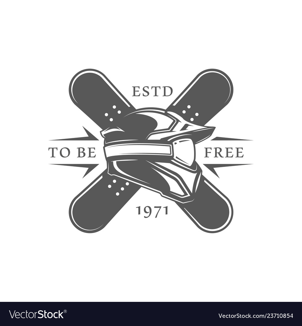 Vintage snowboarding label Royalty Free Vector Image