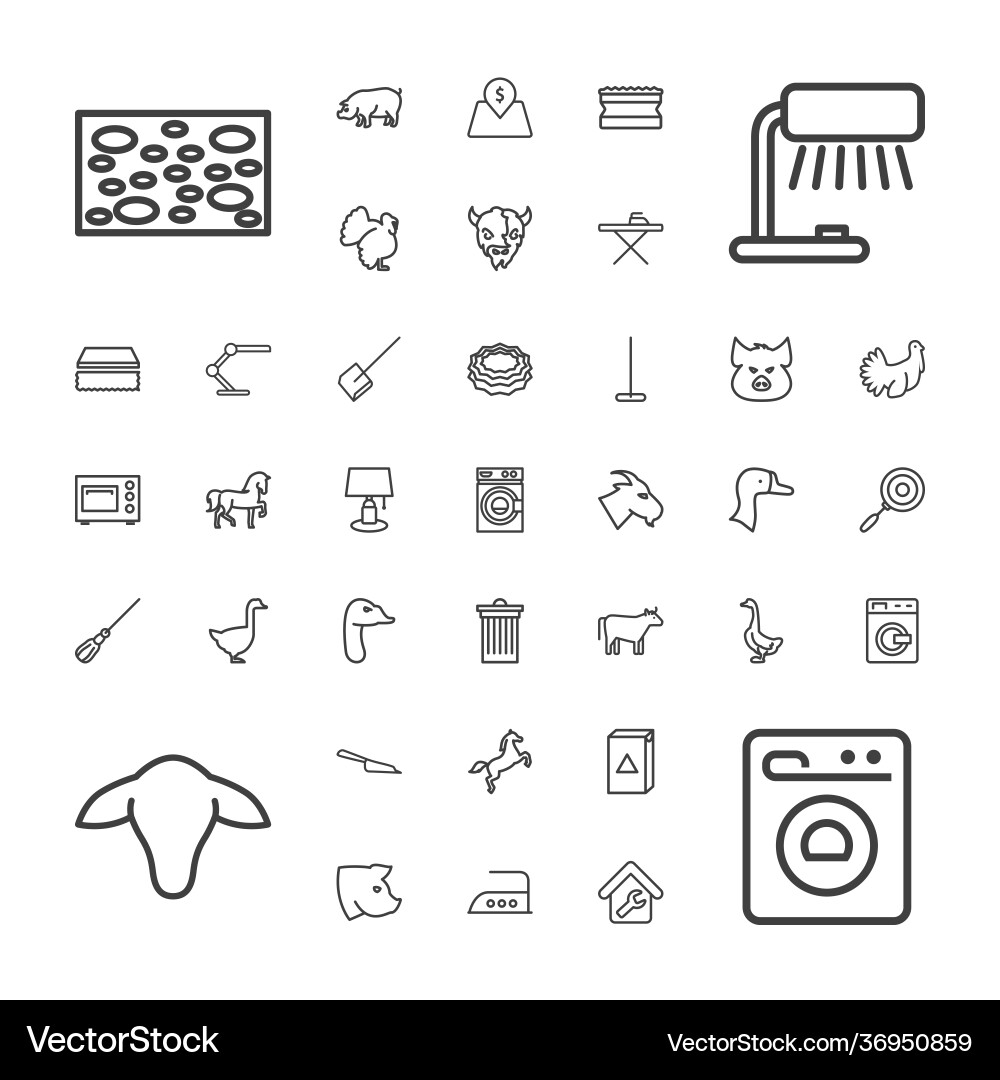 37 domestic icons Royalty Free Vector Image - VectorStock