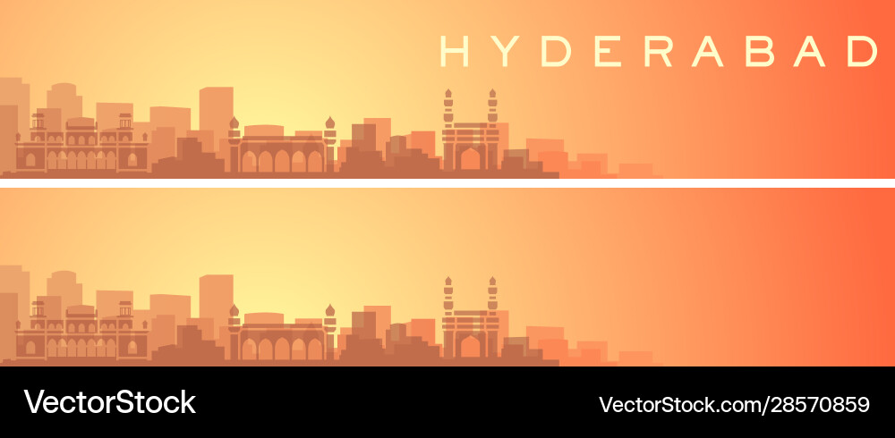 Hyderabad beautiful skyline scenery banner Vector Image