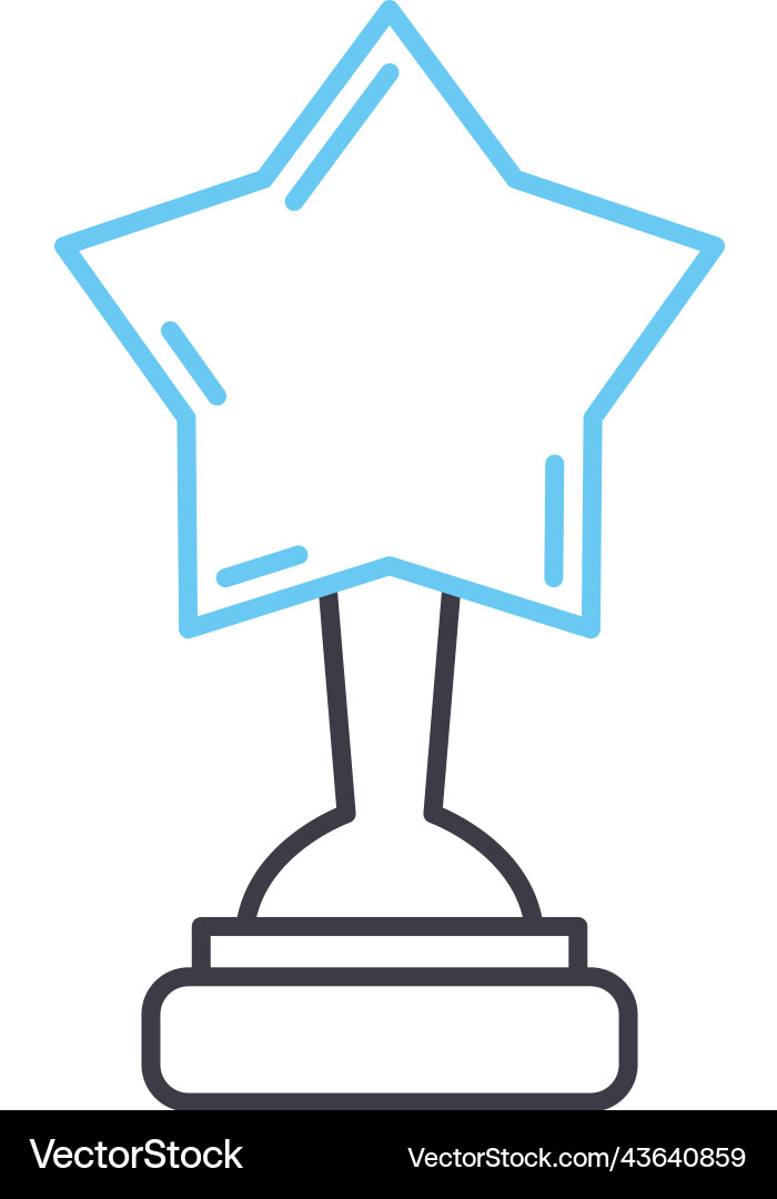 Star trophy line icon outline symbol Royalty Free Vector