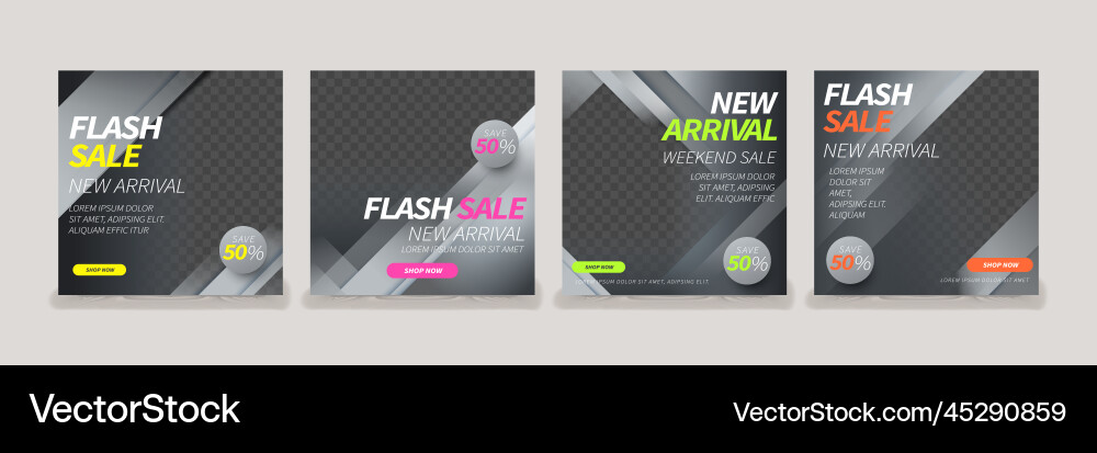 Tough style post template in gray Royalty Free Vector Image