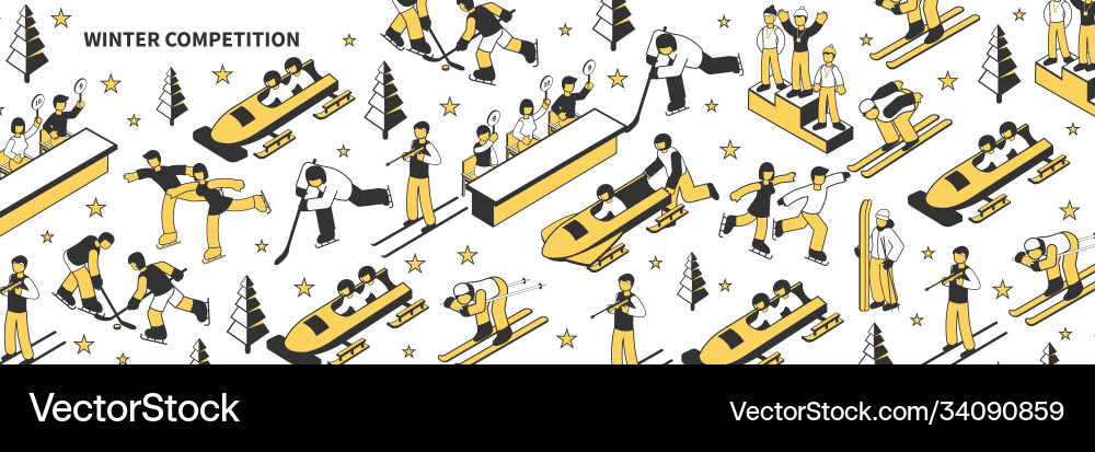 Winter competition pattern Royalty Free Vector Image