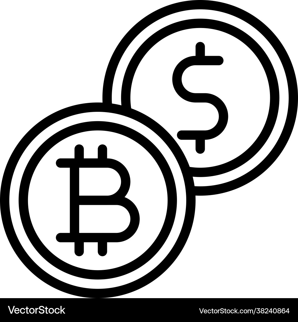 Bitcoin and dollar coin icon cryptocurrency Vector Image