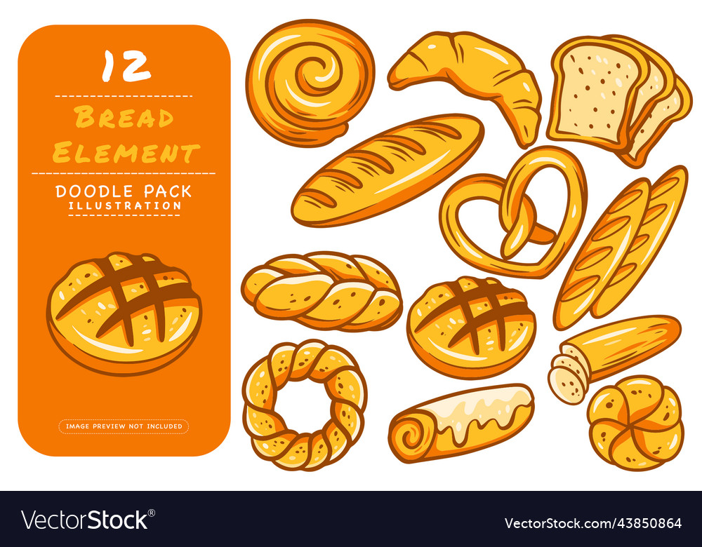 Bread doodle element Royalty Free Vector Image