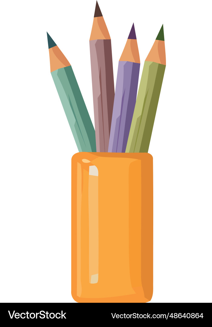 Classic pencils holders school supplies Royalty Free Vector