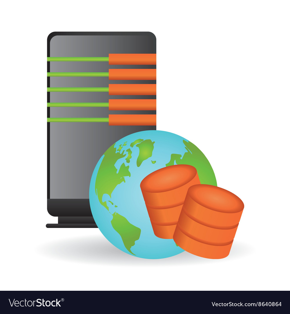 Data Center Cloud Computing Technology Concept Vector Image