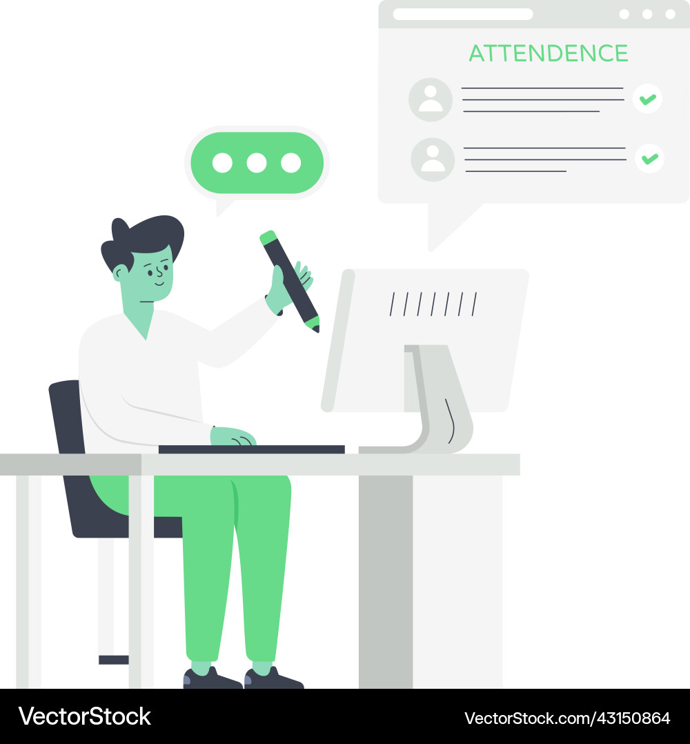 Online attendance Royalty Free Vector Image - VectorStock
