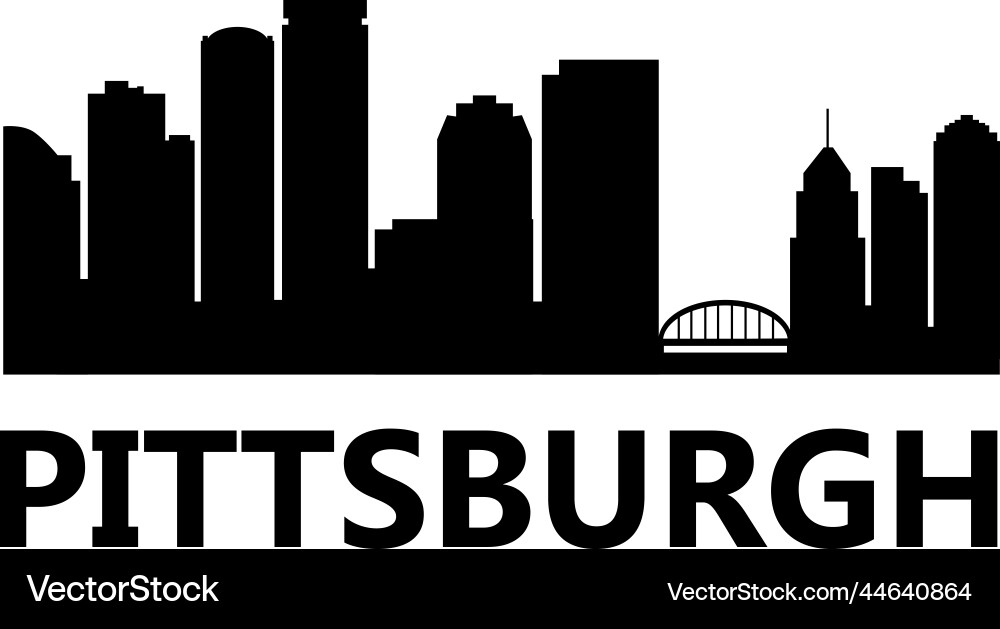 Pittsburgh skyline on white background Royalty Free Vector
