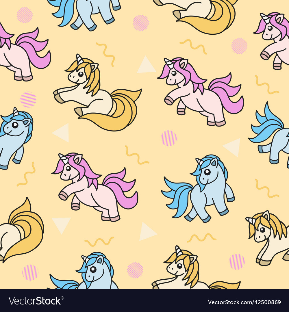 Cute animal magical unicorn horse seamless Vector Image