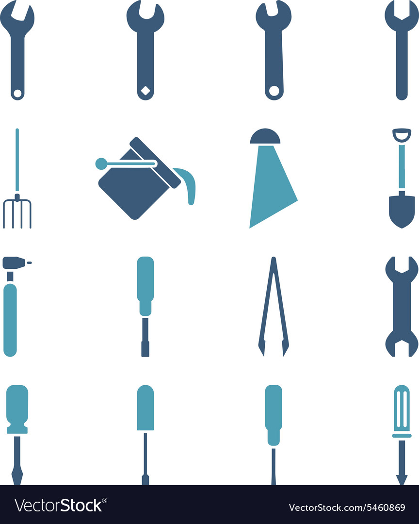 Instruments and tools icon set Royalty Free Vector Image