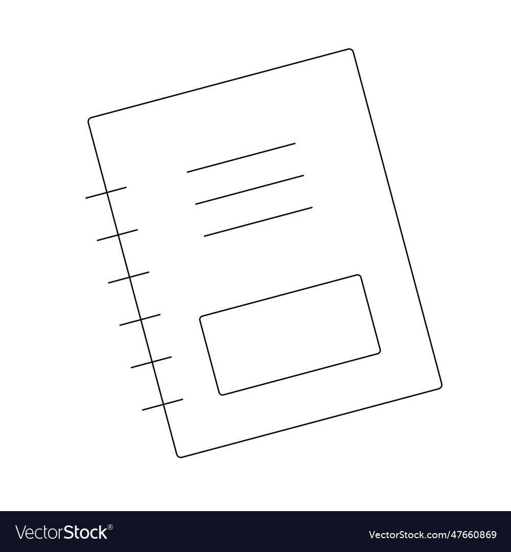 Isolated Notebook Icon Outline Design Royalty Free Vector