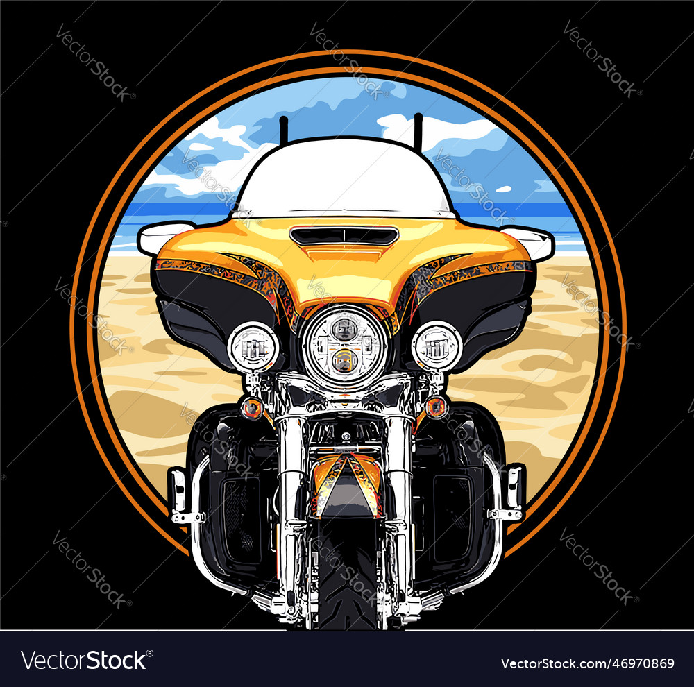 Motorcycle front view template Royalty Free Vector Image