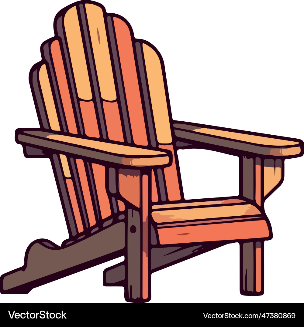 Rustic wooden chair comfortable and relaxing Vector Image
