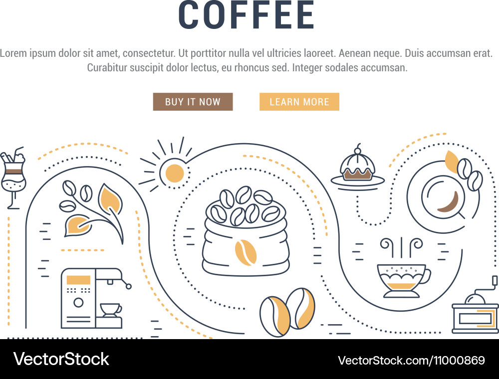 Website banner and landing page coffee Royalty Free Vector