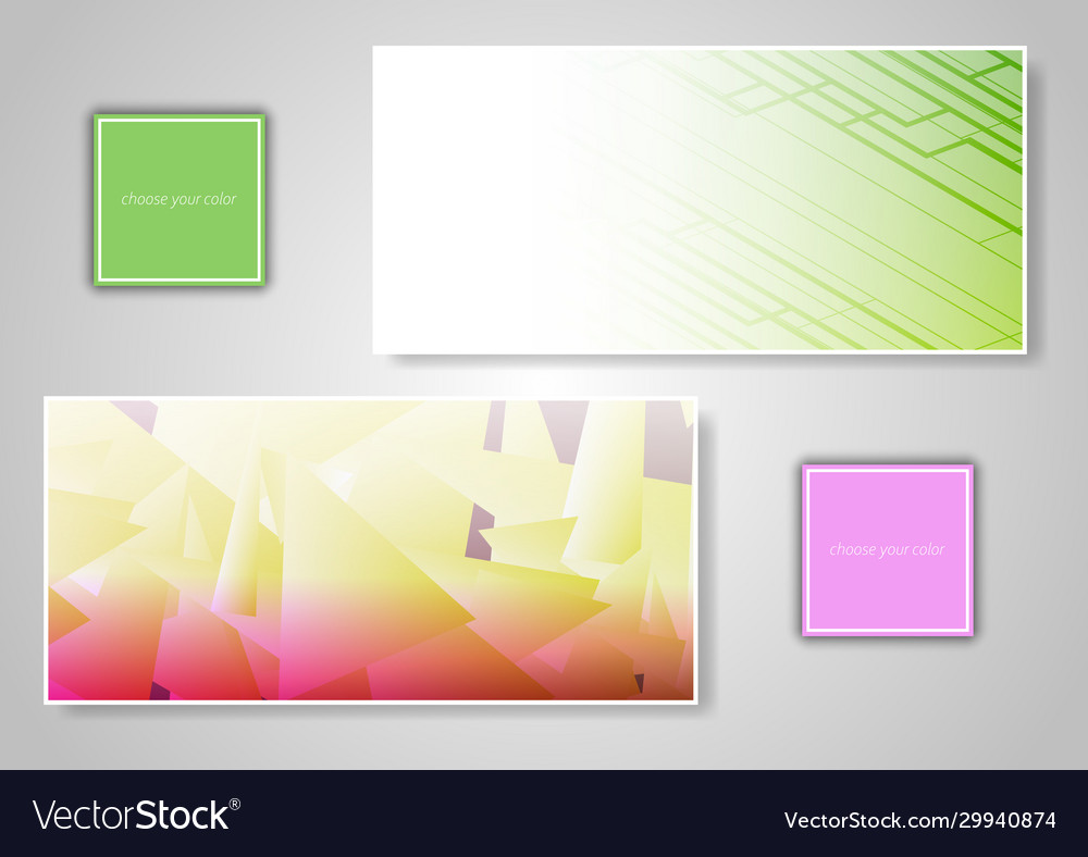 Abstract various colorful header set collection Vector Image
