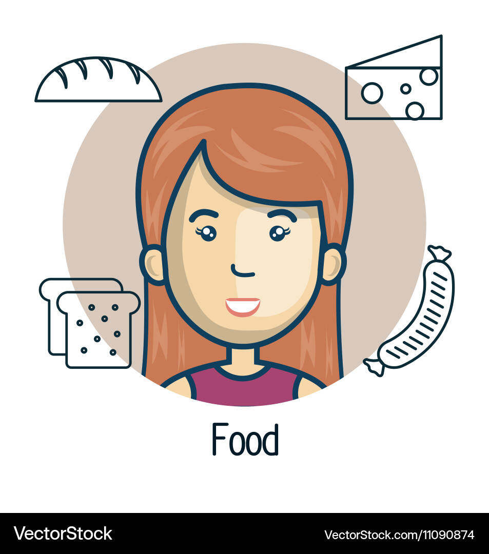 Avatar man with food design Royalty Free Vector Image