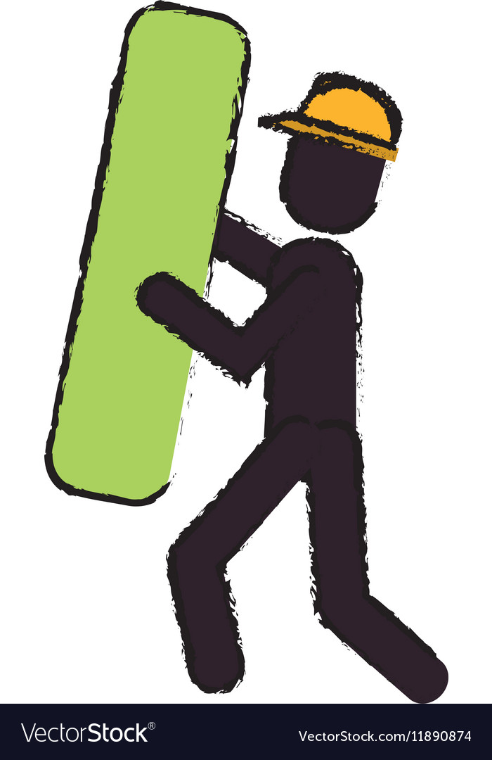 Construction man element work drawing Royalty Free Vector