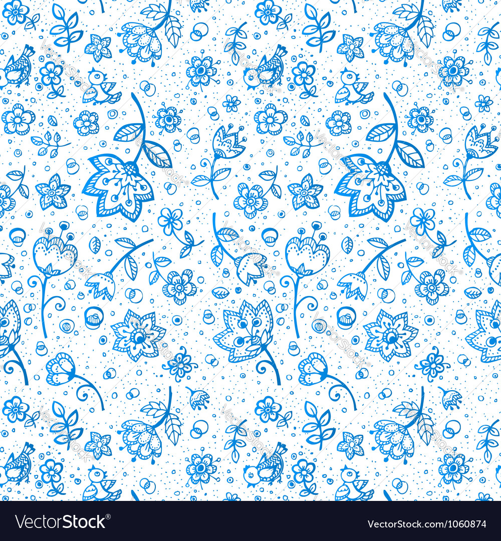 Hand-drawing flower pattern Royalty Free Vector Image