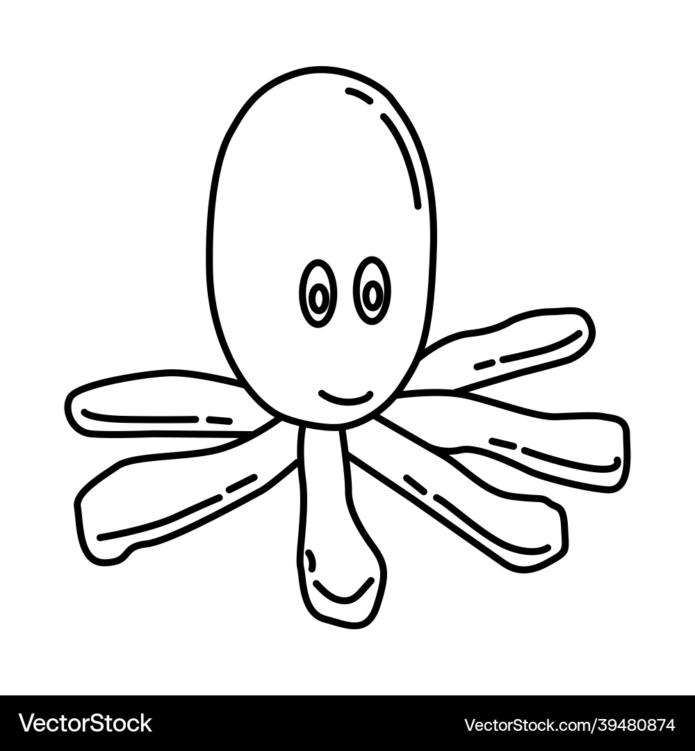Octo poochie dog toy icon doodle hand drawn Vector Image