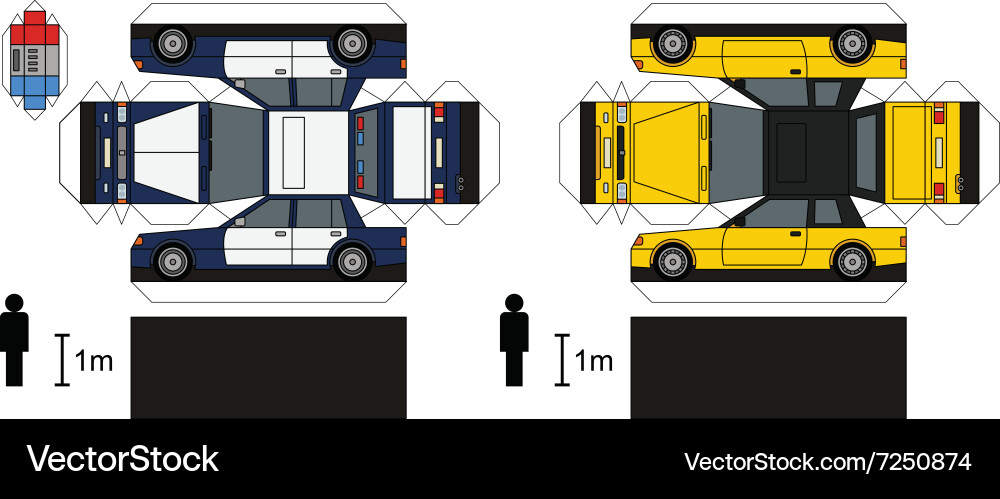 Paper models cars Royalty Free Vector Image - VectorStock