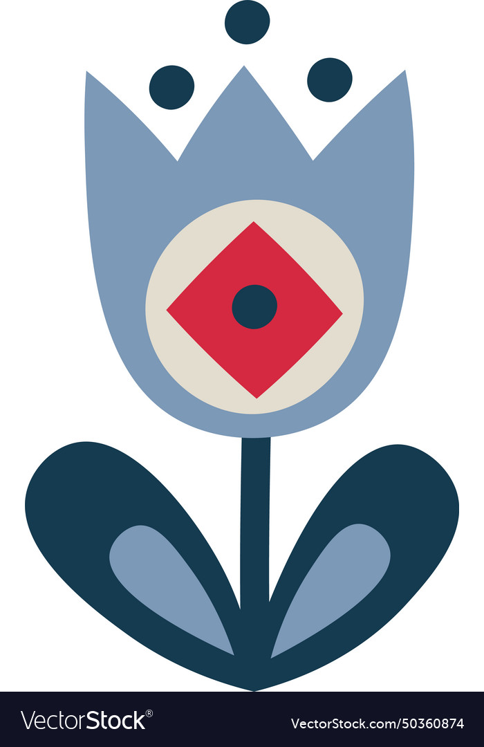 Scandinavian folk style flower Royalty Free Vector Image Scandinavian folk style flower Royalty Free Vector Image