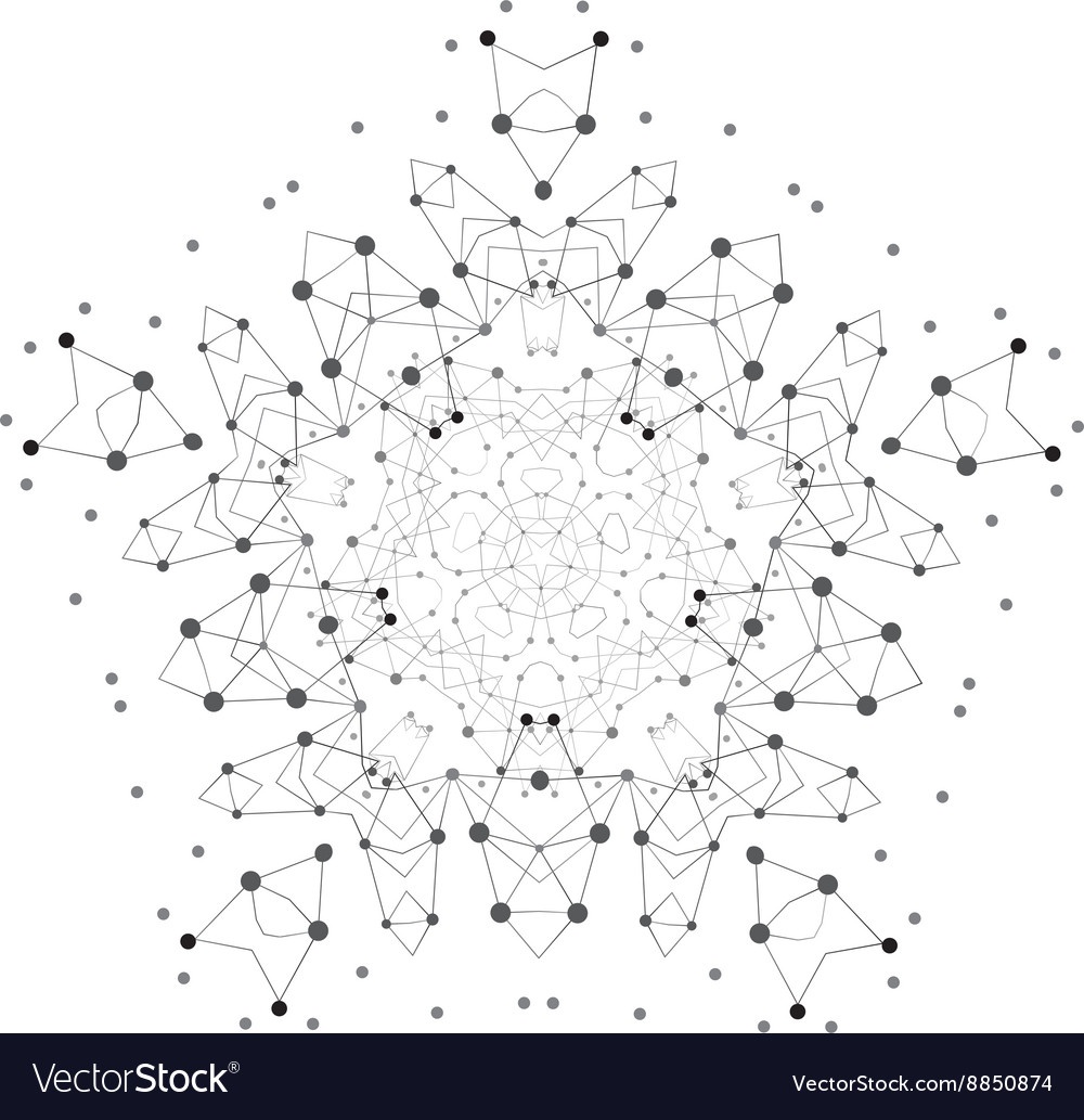 Shape Molecular Structure With Lines And Dots Vector Image