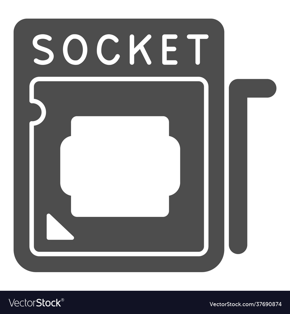 Socket With Processor Solid Icon Pcrepair Concept Vector Image