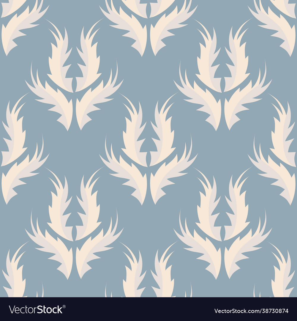 Stylized flame shape leaf seamless pattern Vector Image