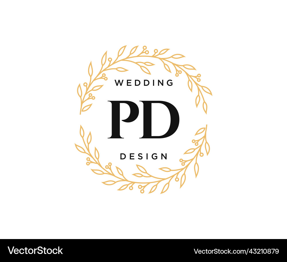 Pd initials letter wedding monogram logos Vector Image