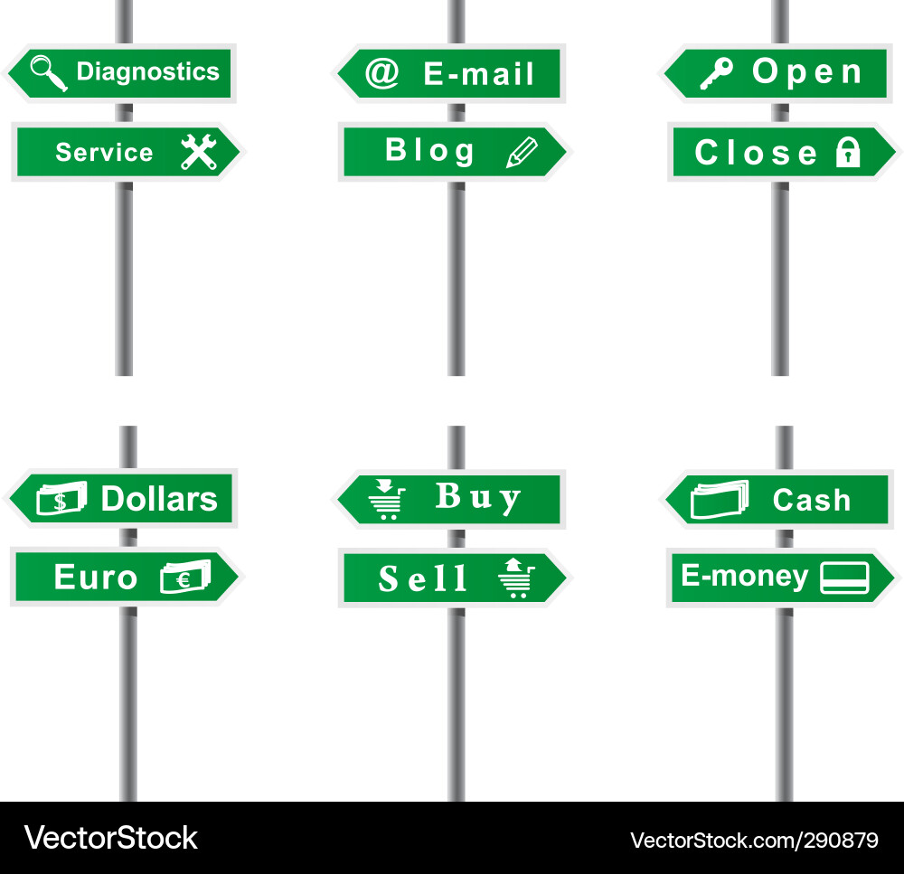 Set of arrows and signs Royalty Free Vector Image