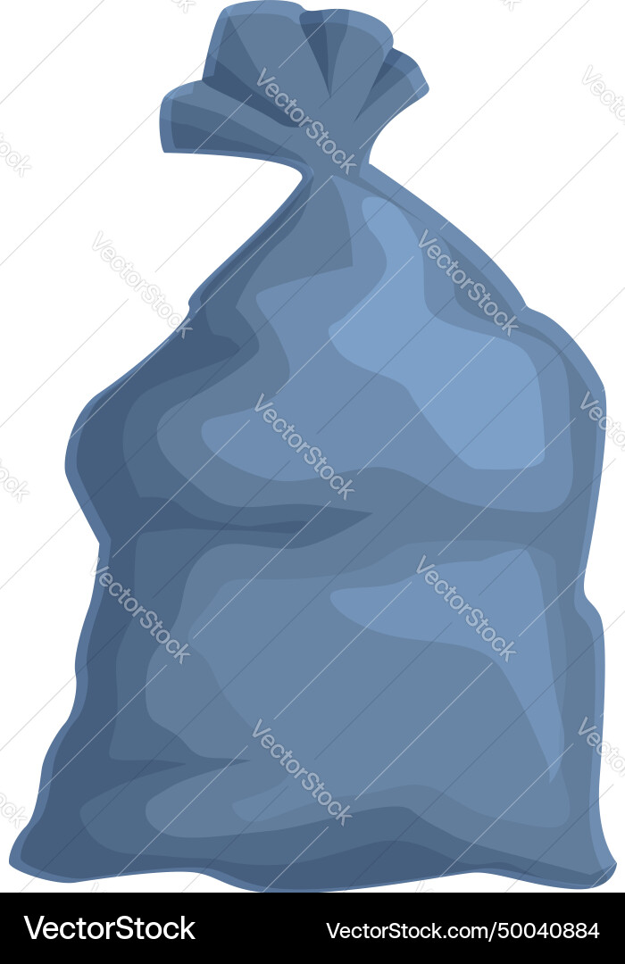 Blue garbage bag icon cartoon general box Vector Image