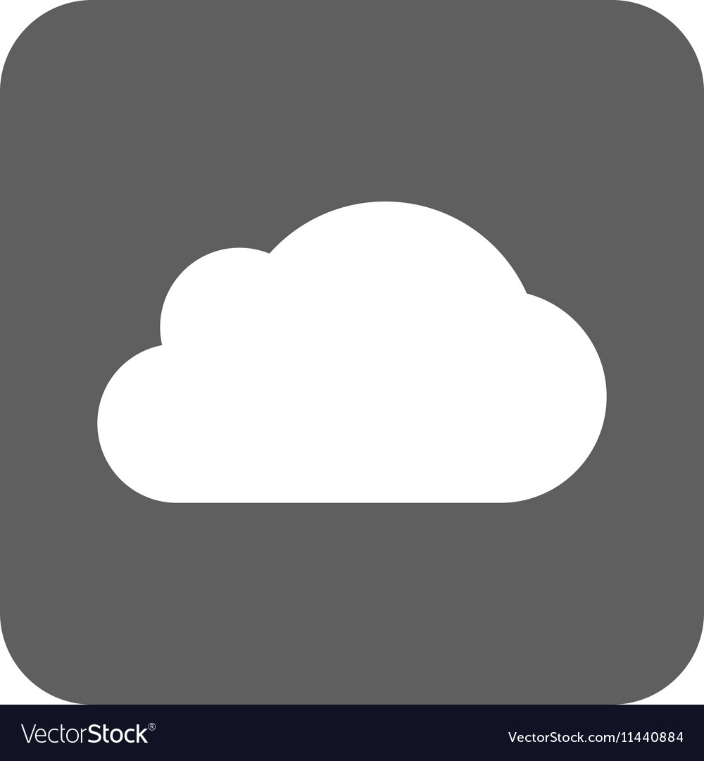 Cloud flat squared icon Royalty Free Vector Image