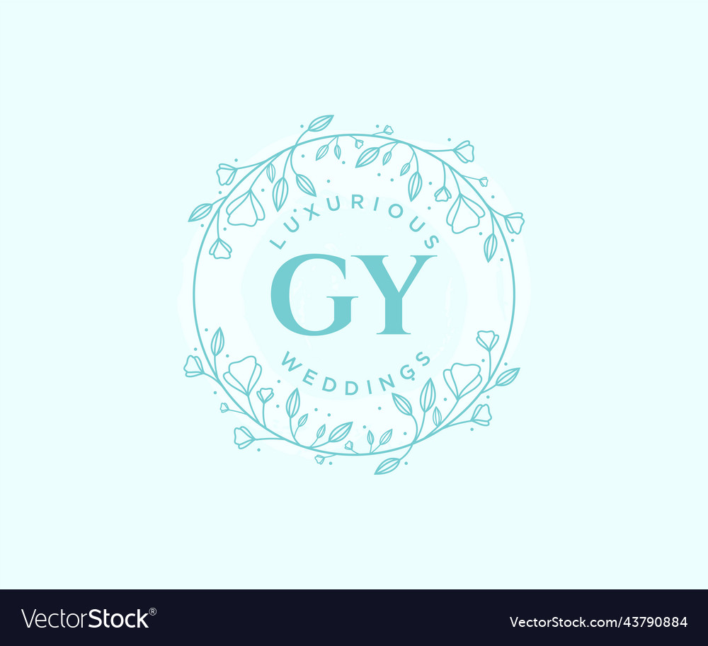 Gy initials letter wedding monogram logos Vector Image