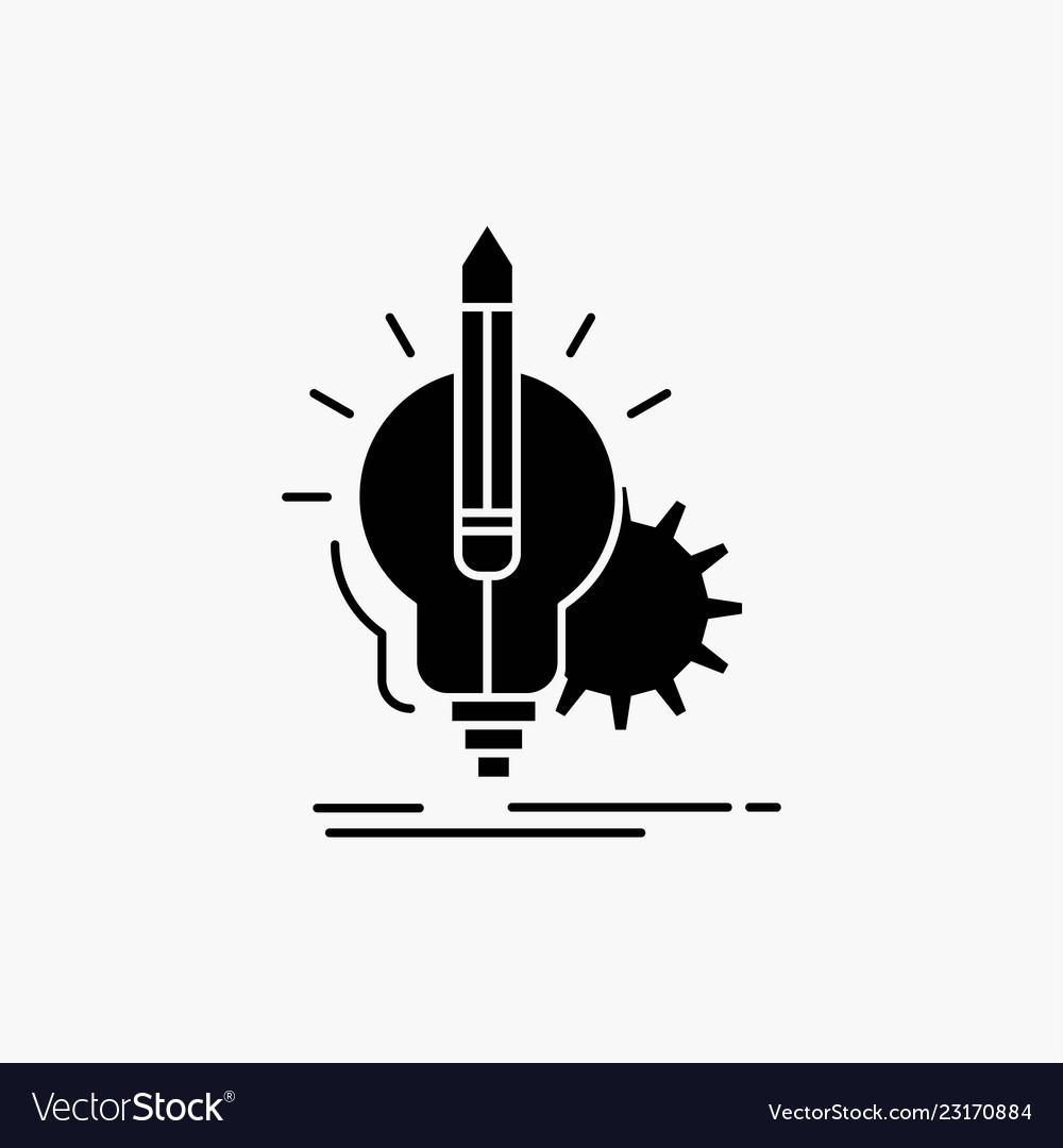 Idea insight key lamp lightbulb glyph icon Vector Image Idea insight key lamp lightbulb glyph icon Vector Image